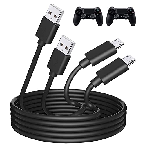 AOSOK PS4 Controller Charger Cable, 2Pack 3FT PS4 Charging Cable Super Fast Charger for Sony Playstation 4 /PS4 Slim/Pro Controllers/Xbox One/X Controller, Durable Micro USB Android Charging Cord