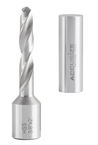 Accusize Industrial Tools 3/8" Inch Dia of Drill H.S.S. Fully Ground Drill with 3/4 Inch Weldon Shank, 2 Inch Cutting Depth, 0519-2038