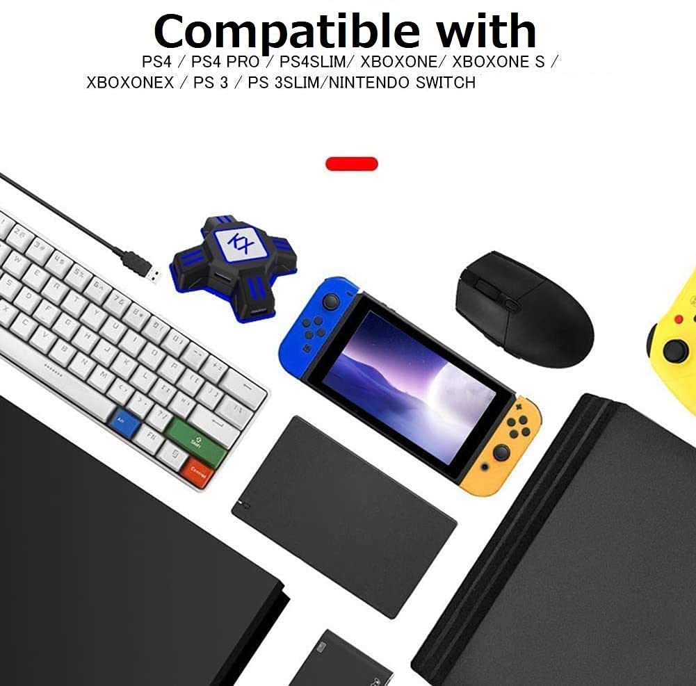 DOHO Mouse Keyboard Game Controller Adapter for Nintendo SwitchPS4PS4 ProPS4 SlimXBOXPS3PS3 Slim Keyboard Adapter. Perfect for Games Like FPS, TPS, RPG and RTS, etc
