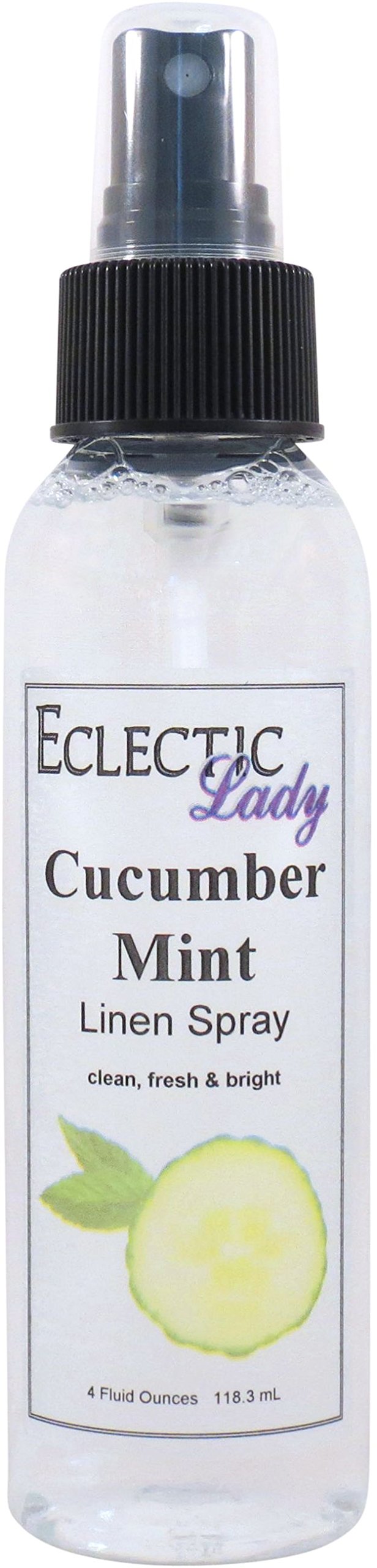 Cucumber Mint Linen Spray, 4 ounces - Eclectic Lady Sheet and Linen Spray - No Artificial Colors, Parabens, or Preservatives - Long-Lasting Scent for Bed, Fabric & Pillow