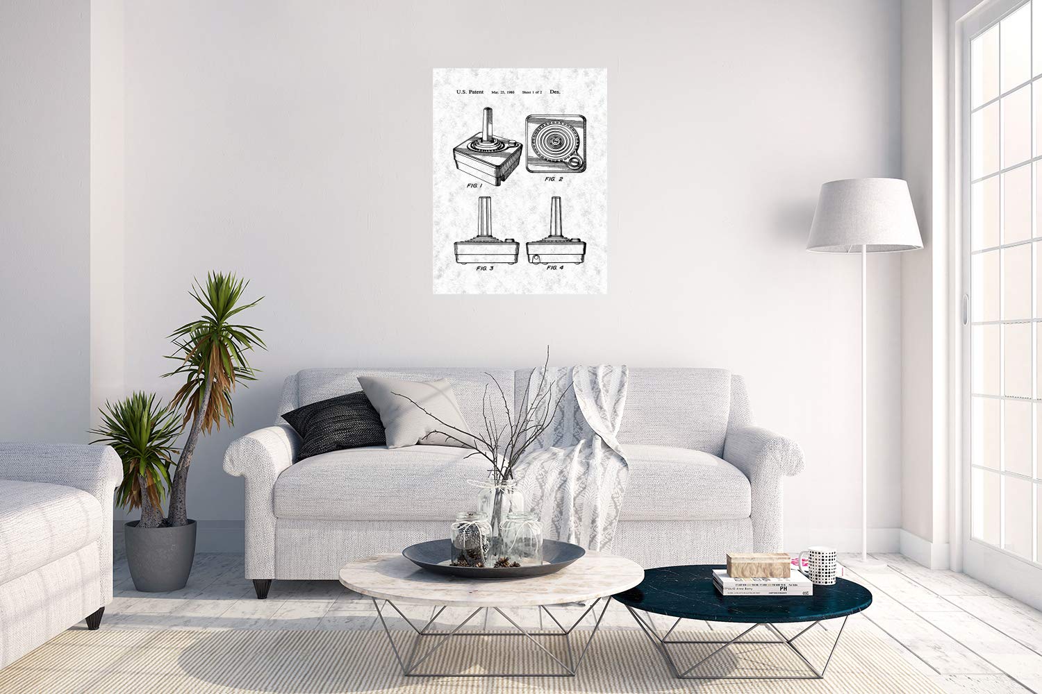 Atari 2600 Controller Patent Print Gunmetal (8.5" x 11") M10701