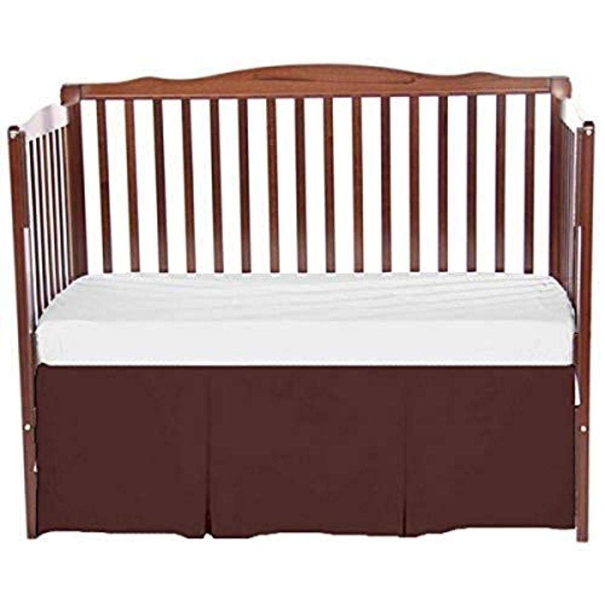 bkb Solid Tailored Mini Crib Skirt, Brown