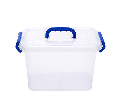 ZHENFAN Clear Storage Latch Box, 4.5 Quart Plastic Storage Bin with Locking Lids and Handle, 6-Pack