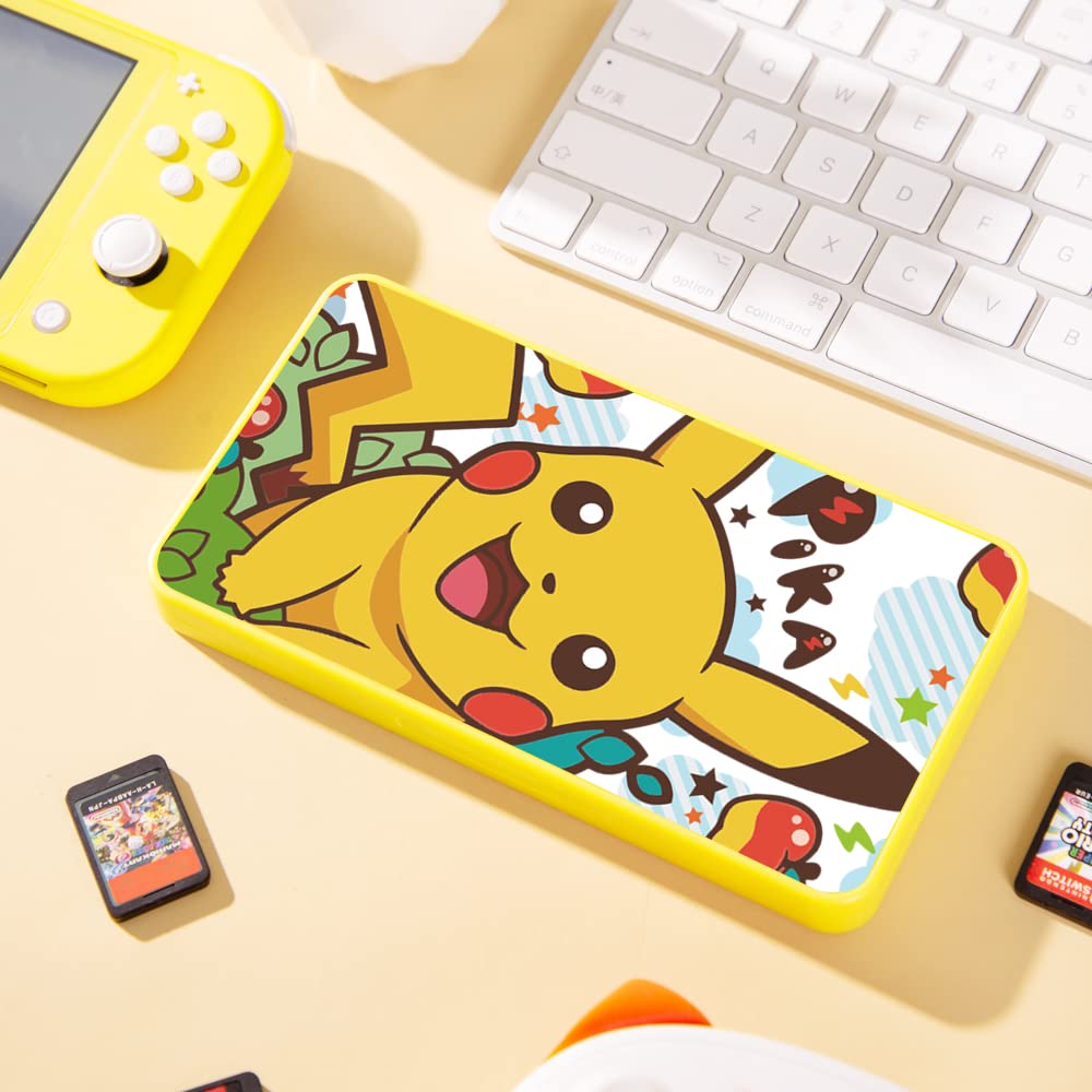 PERFECTSIGHT switch game card witch 12 or 24 or 48 slot holder (Yellow Pika, 24 Slots)