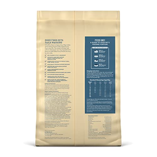Amazon Brand β Wag Dry Dog Food, Salmon and Brown Rice, 5 lb Bag (Packaging May Vary)