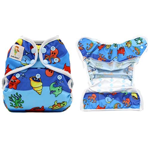 Kawaii Baby 6 Happy Leak-Free Cloth Diaper Covers, Double-Layer adjustable to fit babies 8-36 pounds, Animal Club