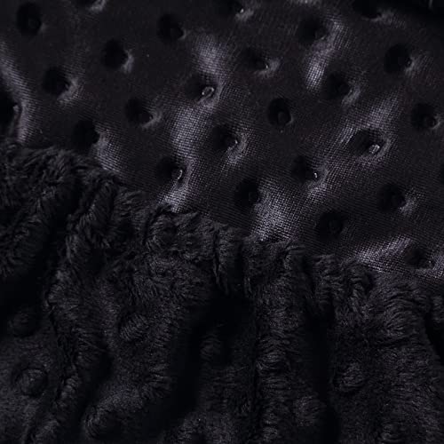 Changing Pad Cover Super Soft Minky Dots Skin-Friendly Breathable Wipeable Changing Table Sheets for Baby Boy and Baby Girl (Black)