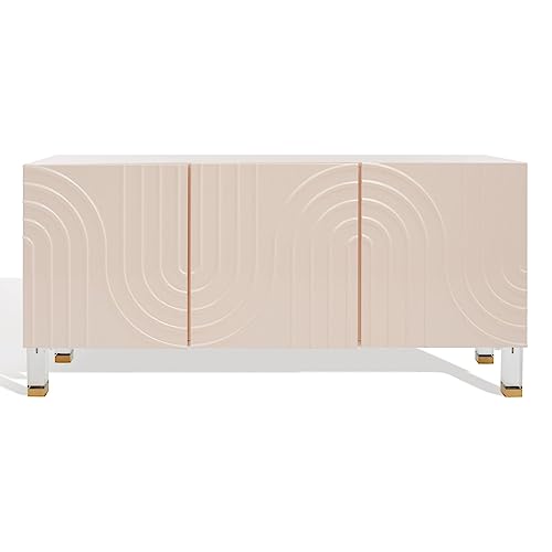 Safavieh Couture Home Saturn-Art Deco-Light Pink Acrylic 3-door Sideboard