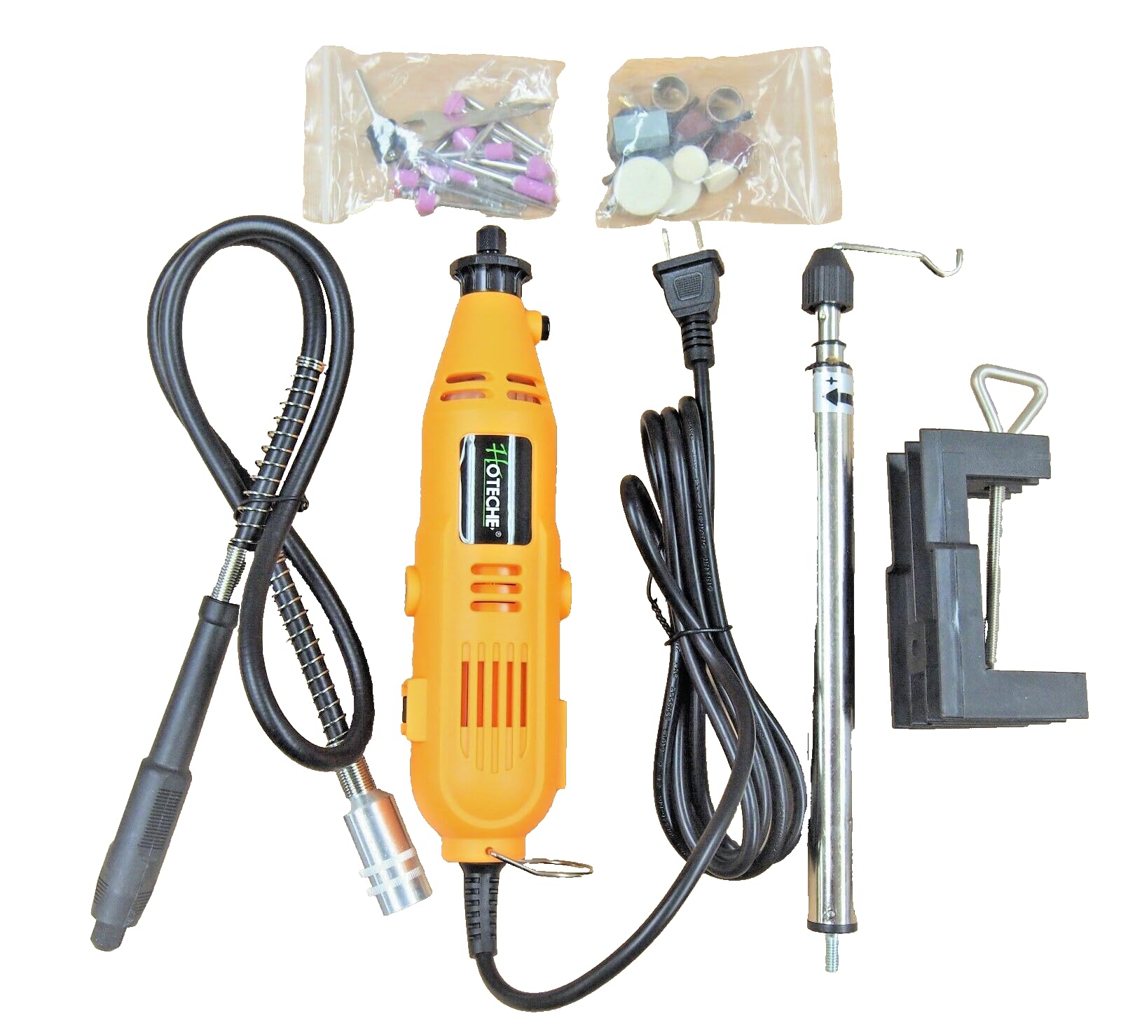 40PC Rotary Tool Kit Die Grinder Polisher Flexible Shaft Stand