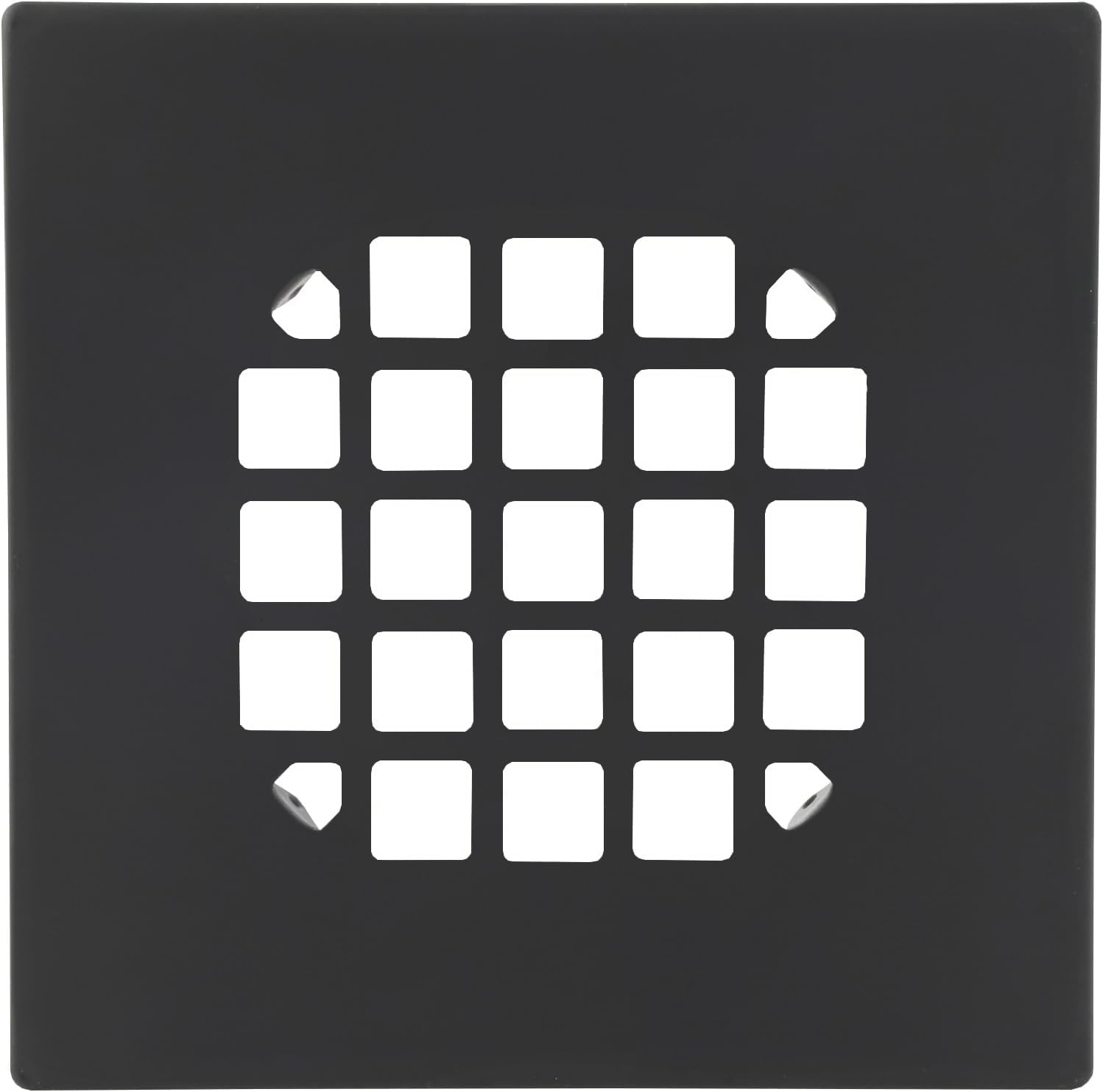 4-1/4” Square Snap-in Black Shower Drain - Matte Black Shower Drain - 4.25 inch Shower Drain Cover - Durable Square Shower Drain and Floor Drain Cover- **3" OD Snap-in Prong to Prong**