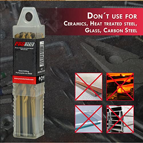 PROMAKER HSS Tip Metal Drill Bits 11/32 inch (5 PCs) for Metal, Steel, Cast Iron, Wood and Plastic 4241 PRO-HSSB191132