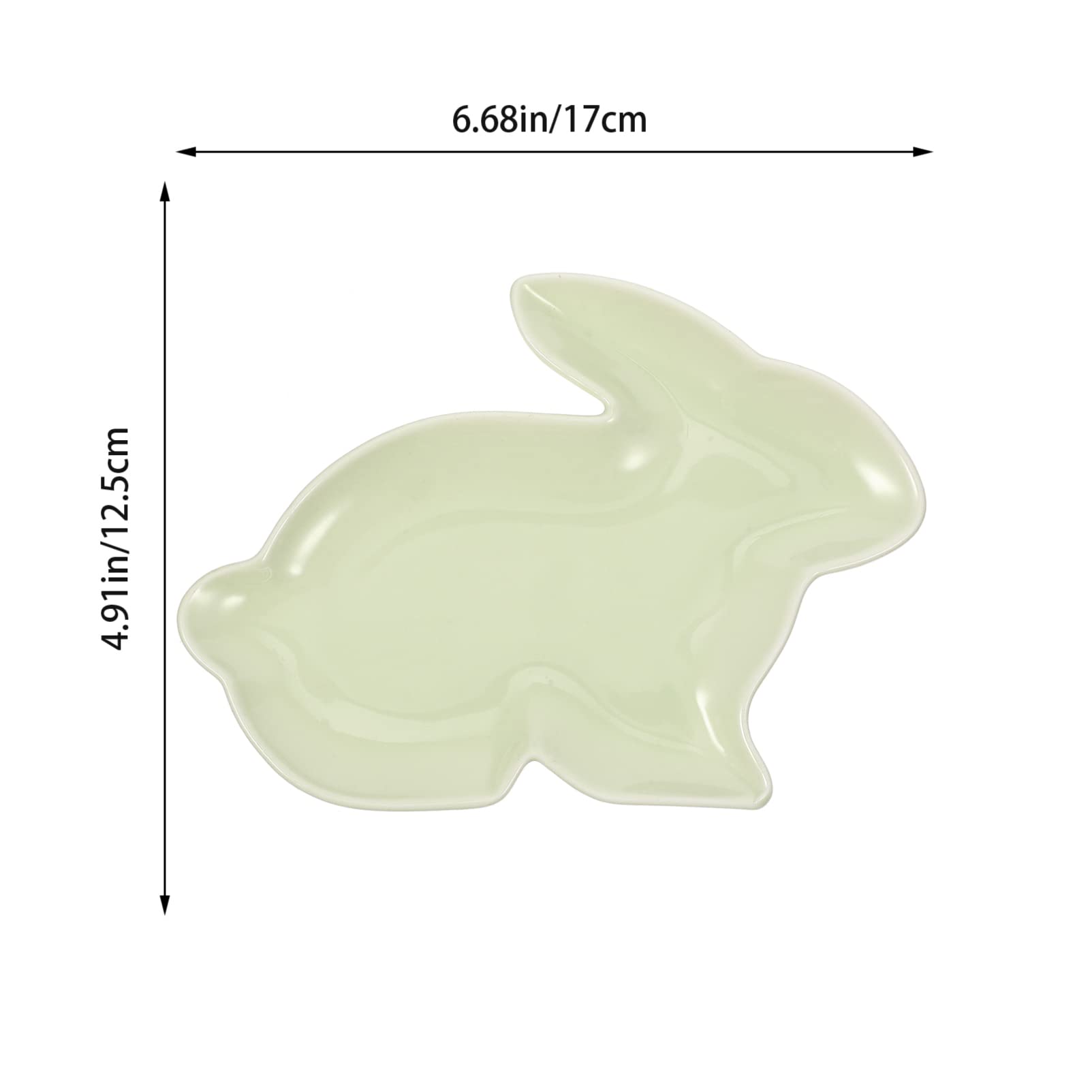 ABOOFAN Easter Bunny Shaped Plate Ceramic Rabbit Dishes Candy Appetizer Dessert Platter Salad Plate Serving Tray for Spring Easter Mothers Day Gift Kitchenware Lovers