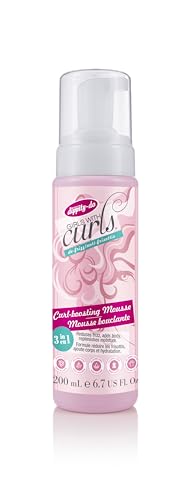 Dippity Do Girls with Curls Curl Enhancing Mousse - Lightweight 3-in-1 Defining Mousse for Curly and Wavy Hair - Hibiscus and Olive Oil for Frizz Free and Bouncy Curls - 200 mL/6.7 fl oz