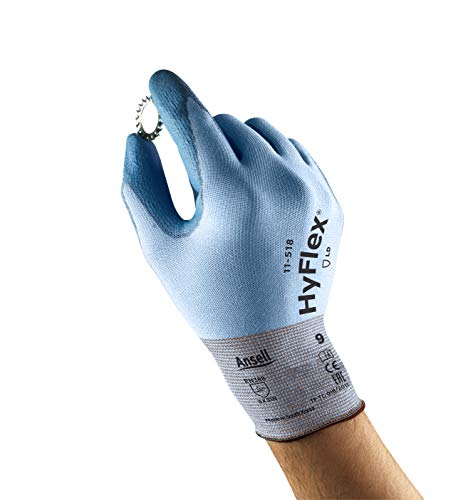 Ansell HyFlex Cut Resistant Work Gloves for Men and Women in Blue, X-Large, 12 Pairs