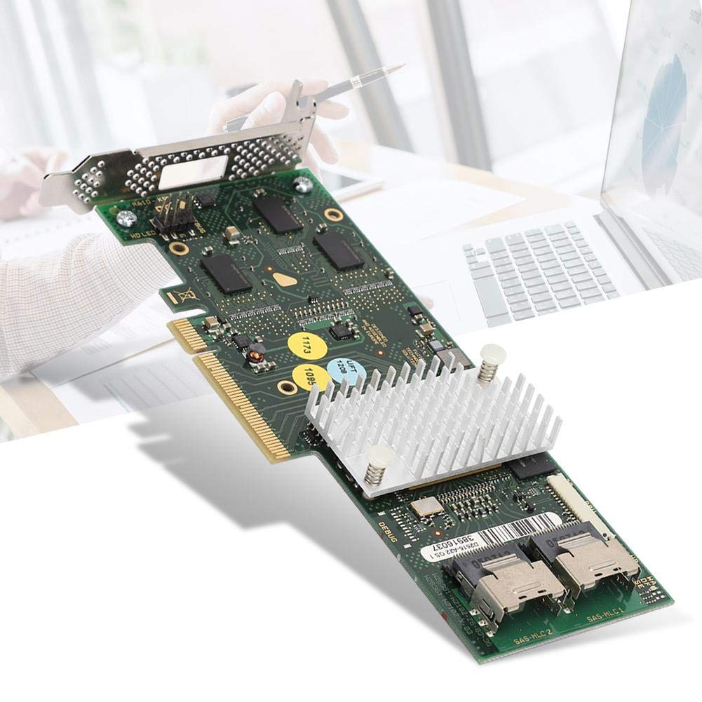ASHATA SAS Controller 8-Port SATA+SAS Ports SAS2108 SATA/SAS Raid 6Gbs 512M Cache Controller Low Baffle,Support to 32 for SAS SATA Endpoint Devices