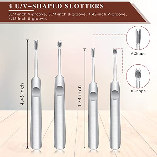 8 Pieces Leather Knife Set, Including Leather Edge Beveler Leather Groover Leather Cutter Wood Leathercraft Edge Slicker Burnisher Leather Crafting Tools Skiving Knife Leathercraft Accessories