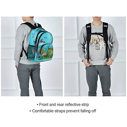 ALAZA Sea Turtle Coral Reef with Ship Wreck Travel Laptop Backpack College School Computer Bag for Boys Girls