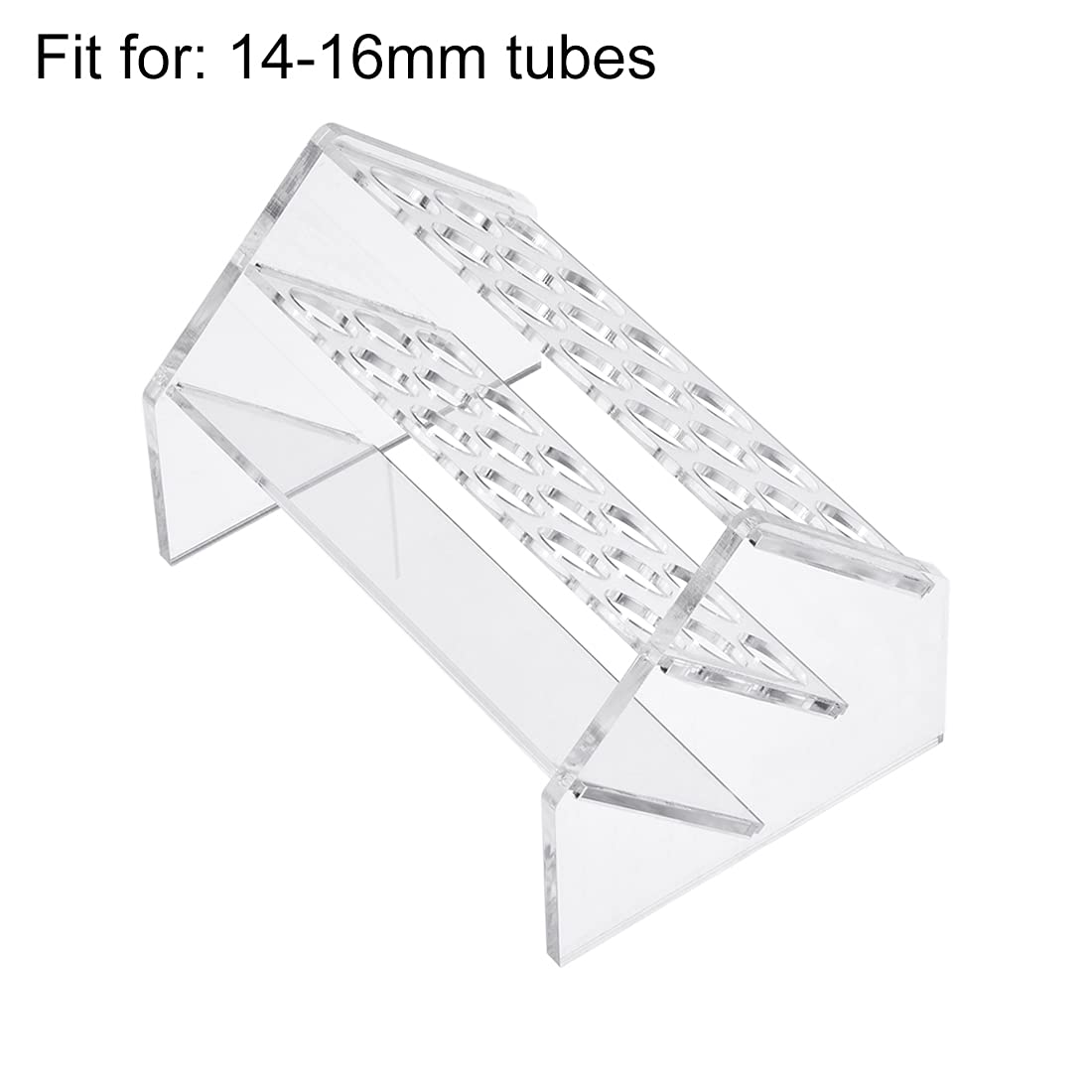 uxcell Slant Rack Acrylic Test Tube Holder 18 Wells for 10ml/15ml Centrifuge Tubes Clear