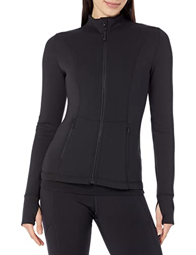 Amazon Essentials Women's Active Sweat Zip Through Jacket, Black, XX-Large