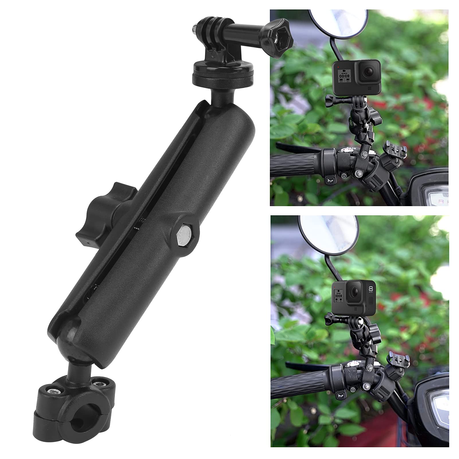 360° Motorcycle Handlebar Bracket, Motorcycle Camera Motorcycle Handlebar Mount Action Camera for Mobile Phones for Sports Cameras
