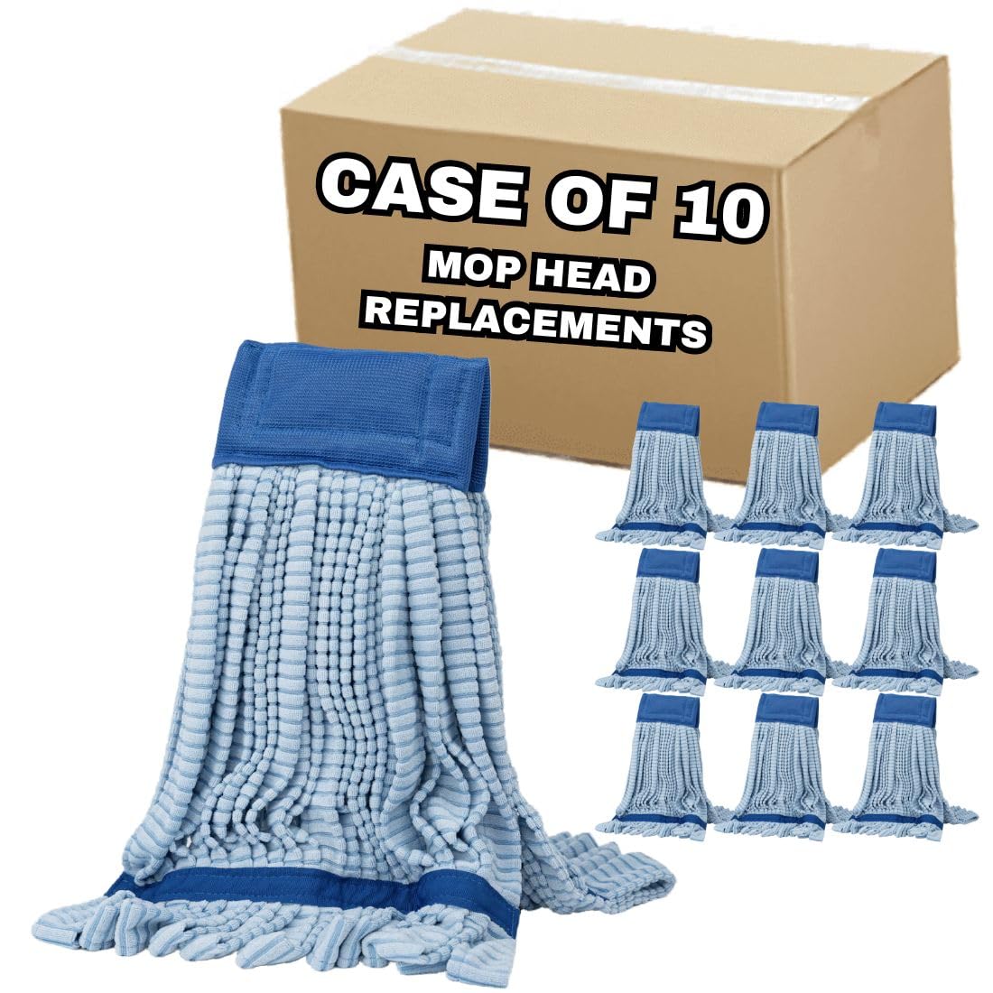 AGS Commercial Microfiber Mop Head - Microfiber Mop Head Replacements - Commercial Mop - Microfiber Mops for Floor Cleaning - Mop Heads - Micro Fiber Mop - Trapeadores (AGSMFM10)