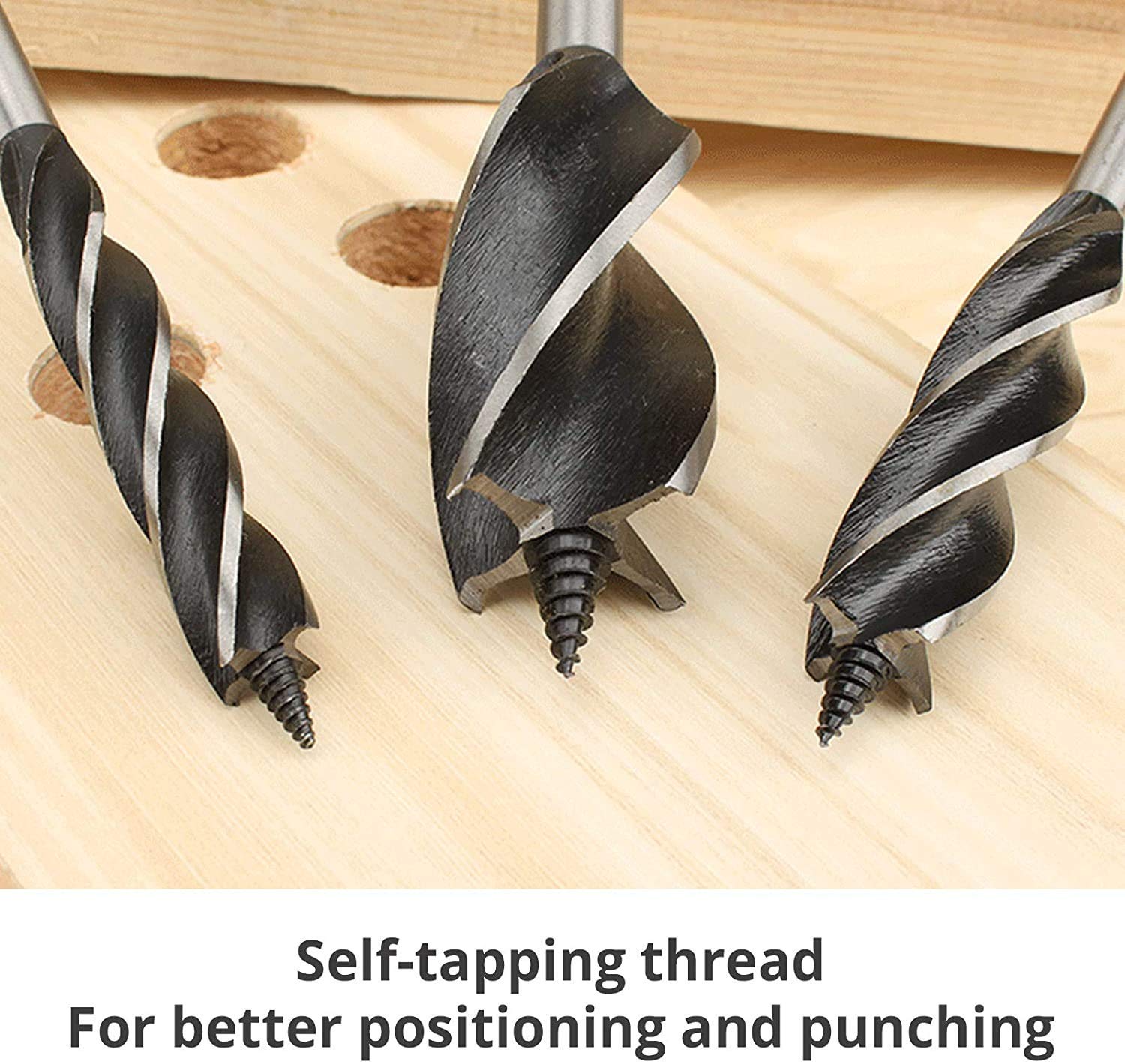 Wood Drill Bit Reaming Drill Wood Auger High-Carbon Steel Fast Cut Woodworking Drill Bit Set 6pcs 14mm, 16mm, 18mm, 20mm, 22mm, 25mm