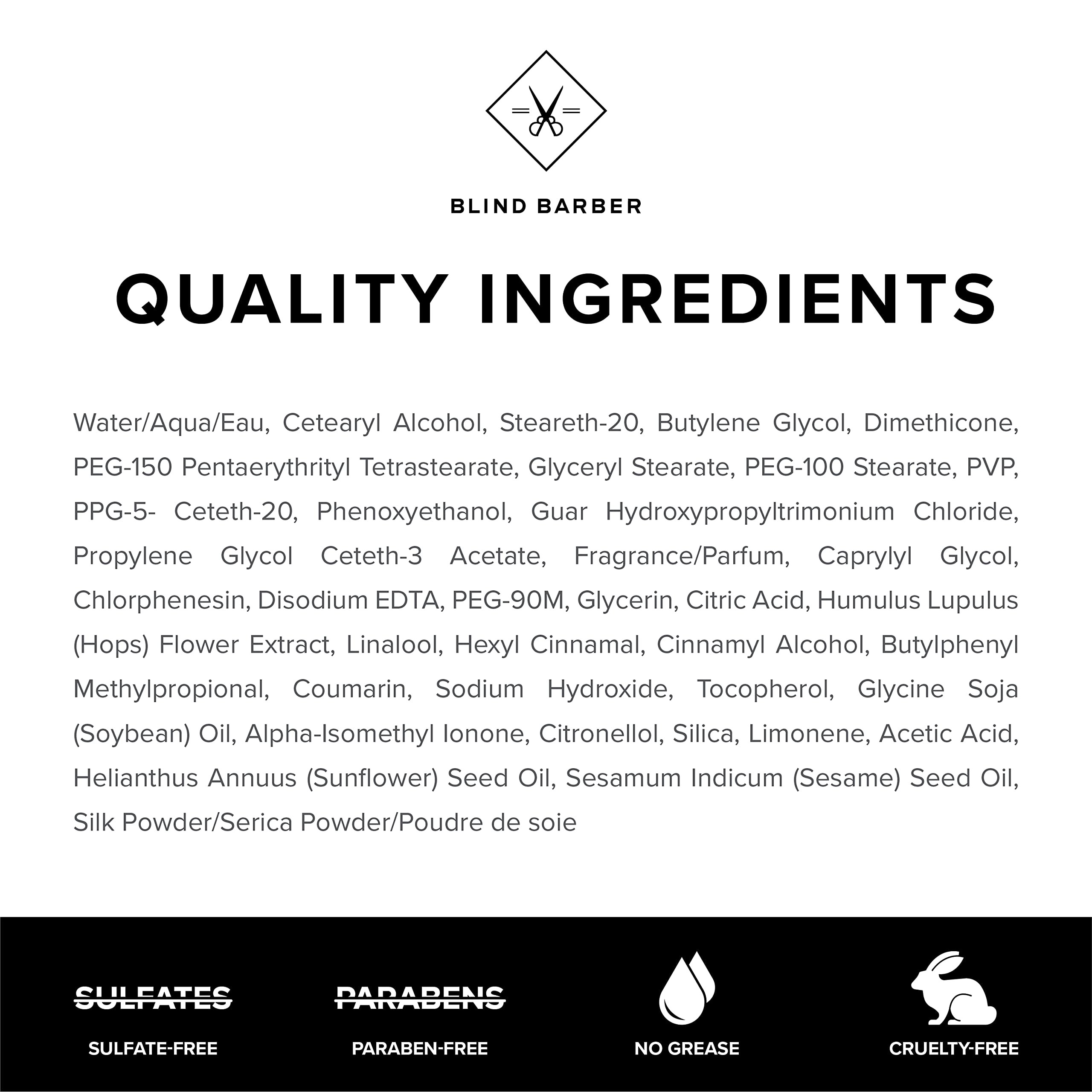 Blind Barber 30 Proof Styling Cream - Workable Hair, Beard & Mustache Cream for Men - Control Beard & Mustache Frizz - Water Based Style Cream with Light Hold & Natural Shine (3.2oz / 100ml)
