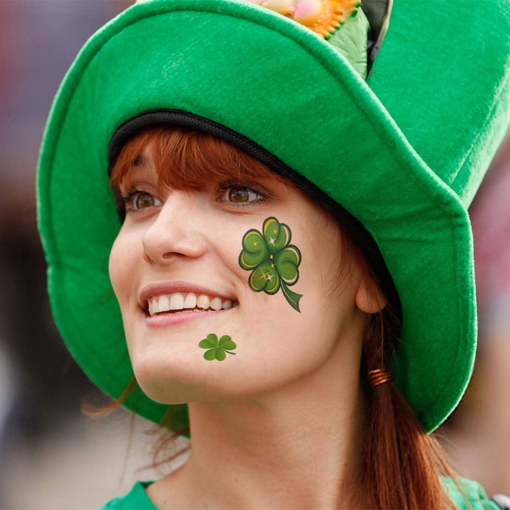 St Patricks Day Tattoos,16 Unique Sheets, 140 Pcs St Patricks Day Stickers, St. patrick's Day Temporary Tattoos Shamrock, Amazing Irish St Patricks Day Decorations Party Favors, A HIT for Your event!