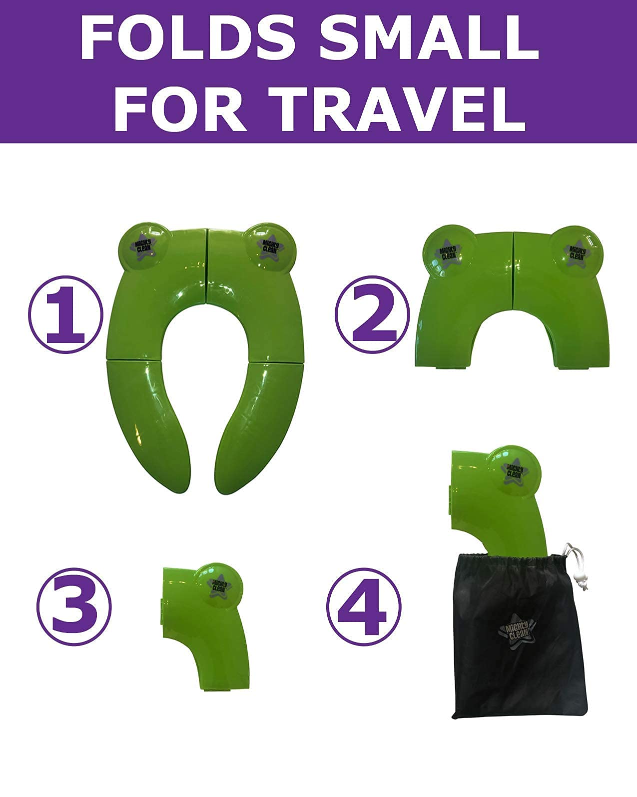 Mighty Clean Baby Potty Training Pack - 24 Disposable Toilet Seat Covers and Folding Travel Potty Seat