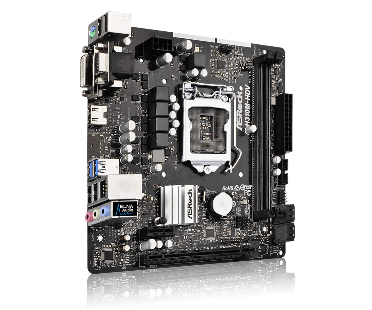ASRock H310M-HDV LGA1151/Intel H310/DDR4/SATA3&USB3.1/GbE/MicroATX Motherboard