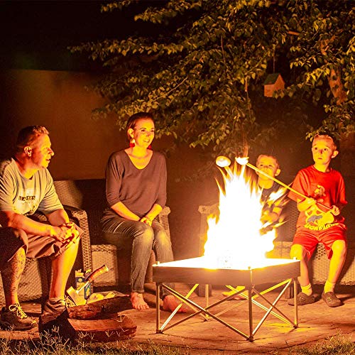 Pop-Up Fire Pit + Extra Fire Mesh | Portable and Lightweight | Fullsize 24 Inch | Weighs 7 lbs. | Never Rust Fire Pit | Extra Fire Mesh Included