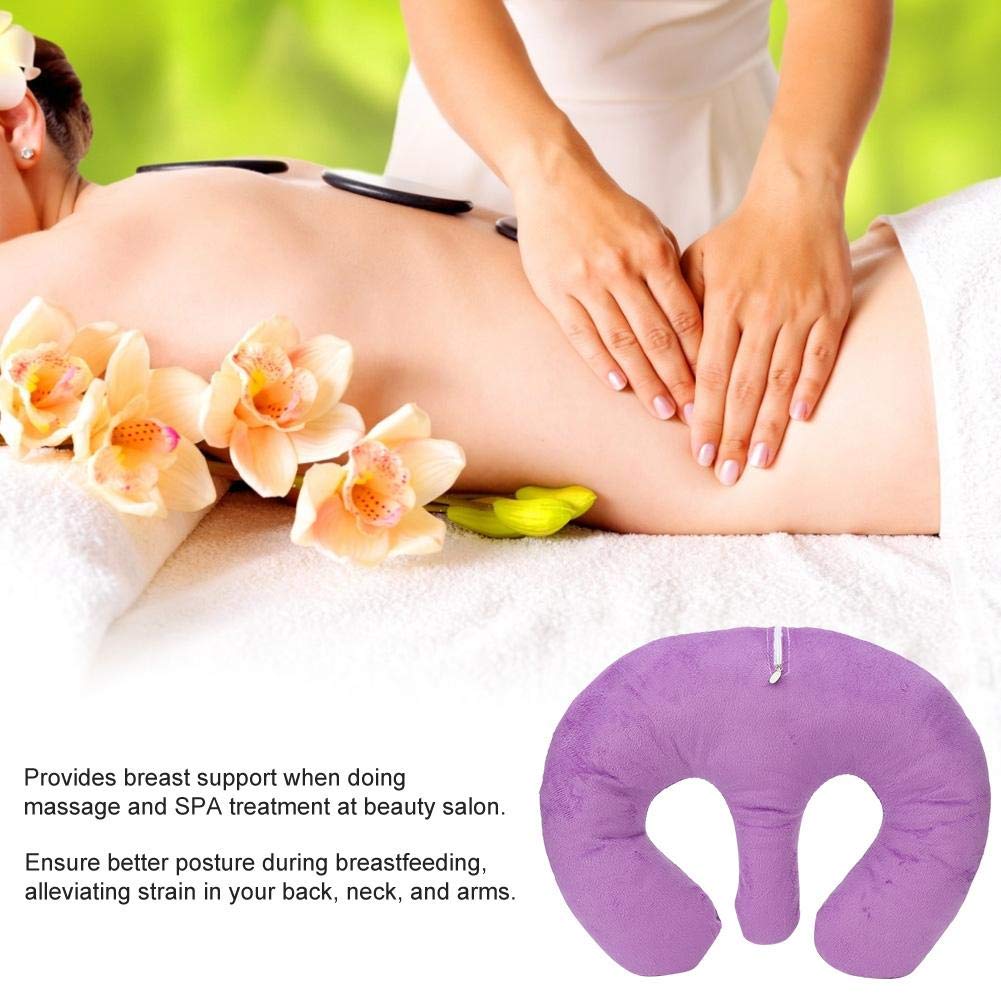 Soft Chest Pillow, Beauty Salon Breast Support Pillow Wrinkles Prevention Professional SPA Massage Chest Pillow Pad Cushion for Beauty Salon Relax(Purple)