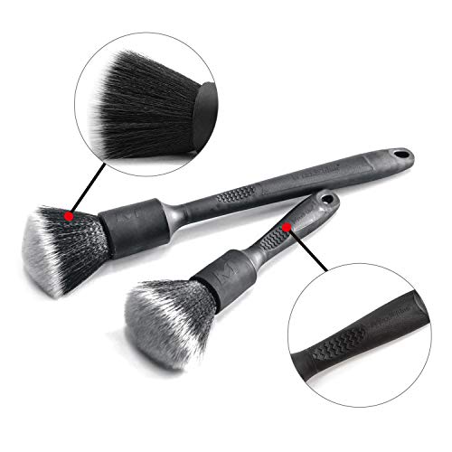 Maxshine Ever So Soft (ESS) Detailing Brush Set (Long, Short) β Excellent Elastic Memory, Bend Recovery, Quality Rubber Handle, Gently Removing Dirt & Dust, No Scratches