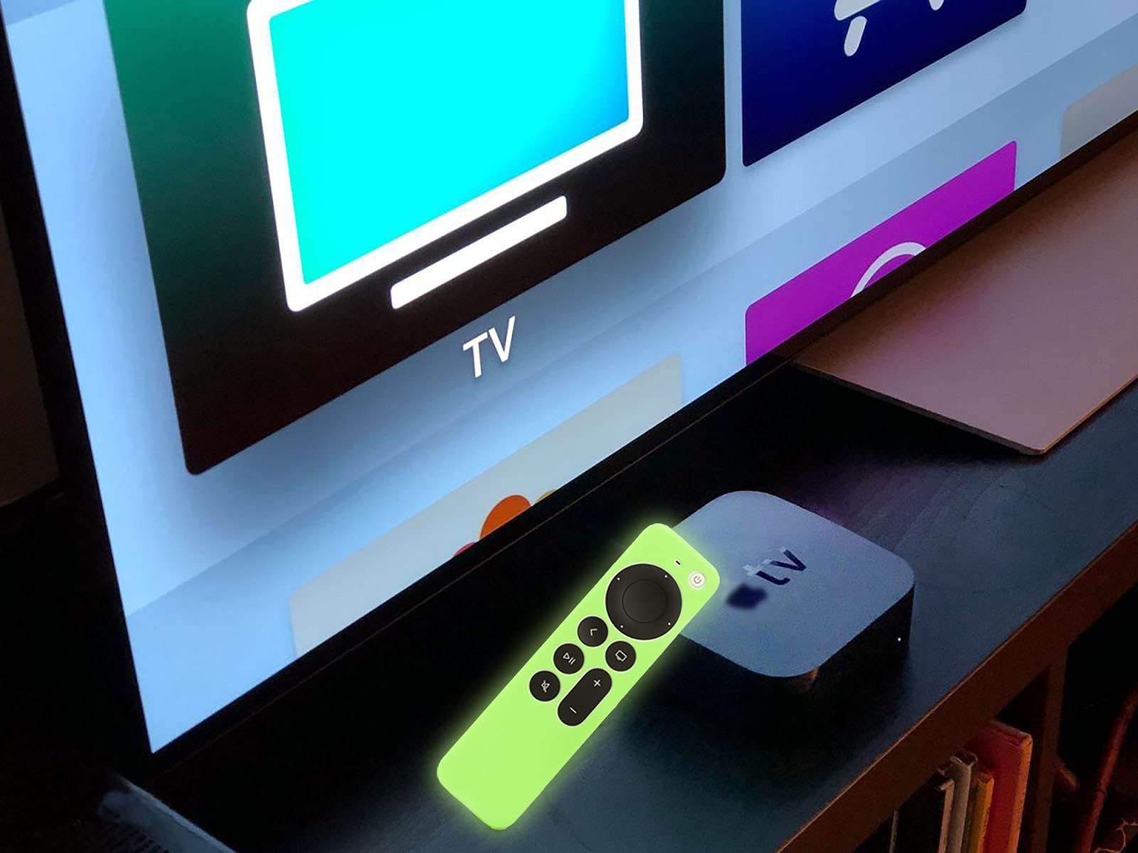 LEFXMOPHY Glow Green Remote Case Cover Replacement for New Apple 4k TV Siri 2nd 2021 Series 6 6th Generation/Siri 3rd 7 7th Gen 2022 Remote, Silicone Skin Glow in Dark with Lanyard