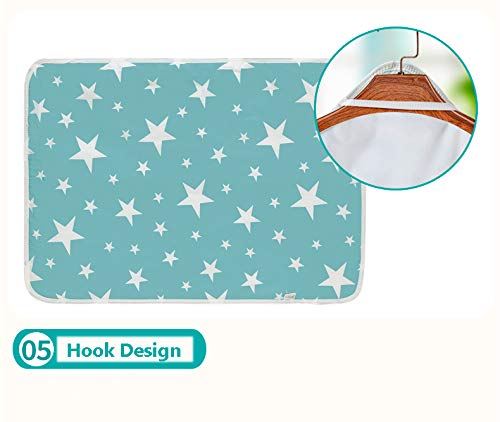 PEKITAS 2 Pack Waterproof Diaper Changing Pads Travel Friendly Super Soft Fabric Size 23 X 29.5 inches (Large,1-3 Year),Stars Series