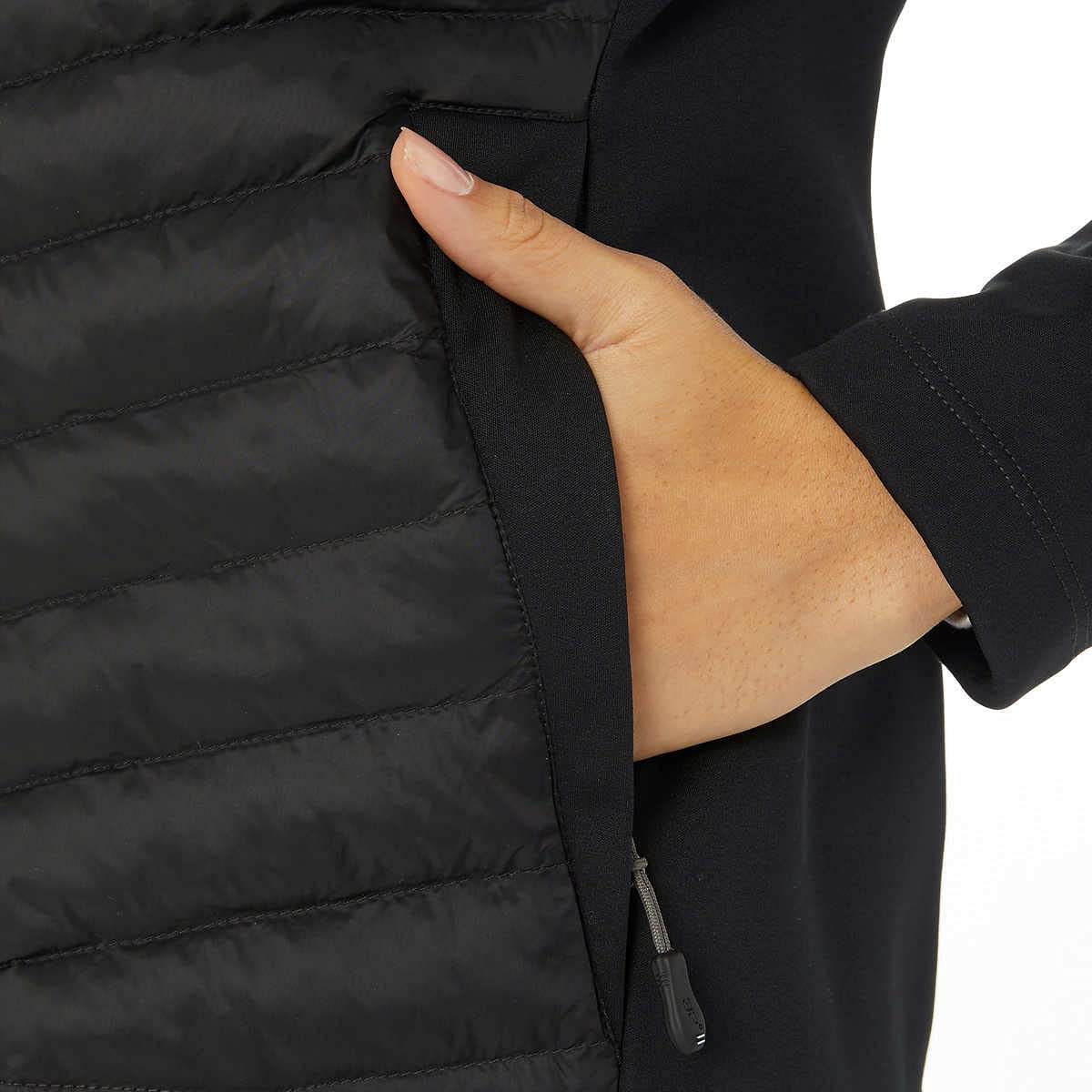 32 Degrees Womens Mixed Media Jacket (Black, X-Small)