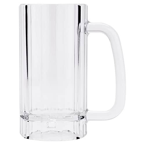 G.E.T. 00086-1-SAN-CL Shatter-Resistant Plastic Beer Mug / Stein, 16 Ounce, BPA Free (Set of 4)