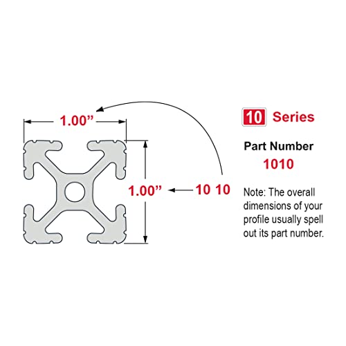 8020, 1010, 10 Series 1 Inch x 1 Inch T-Slotted Aluminum Extrusion DIY Extruded Linear Slot Bar Rail 80/20 (89" Long, Clear Anodize)