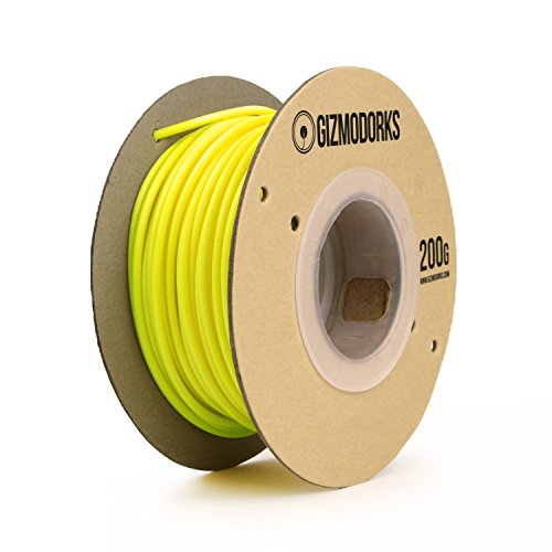 Gizmo Dorks ABS Filament 1.75mm 200g for 3D Printing, Black Light Reactive Fluorescent Yellow