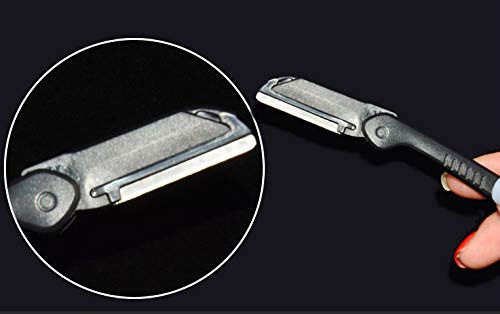 WOIWO 4 PCS Stainless Steel Black Macro Mesh Folding Eyebrow Shaping Knife For Men And Women Eyebrow Shaving Knife for Eyebrow Shaving Razor for Cosmetic Tools