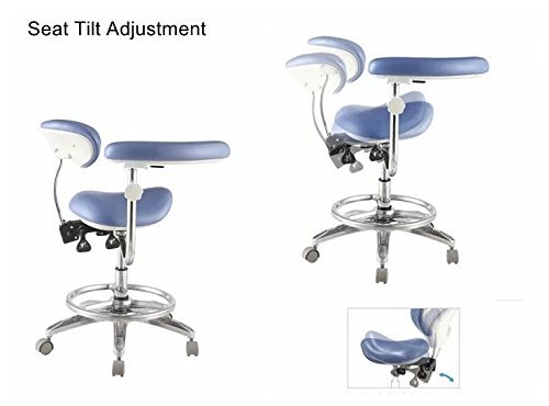 BoNew Deluxe Dental Saddle Chair Medical Stool PU Leather High Density Height Adjustable