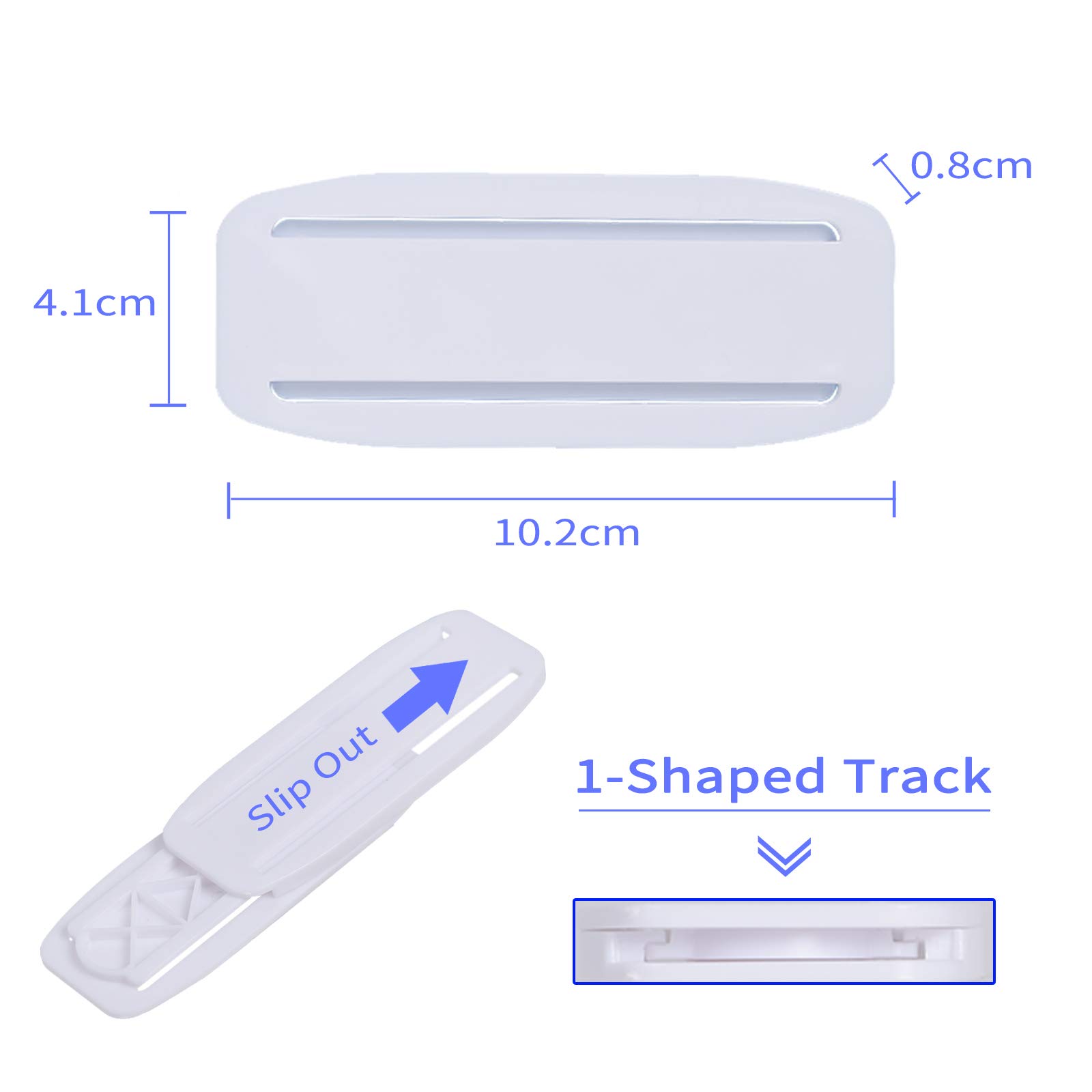 5Pack Tidysun Self Adhesive Power Strip Holder, Wall Mounted Surge Protector Holder and Cable Holder in Office Home Kitchen,Power Strip Mount for WiFi Router Tissue Box(White)