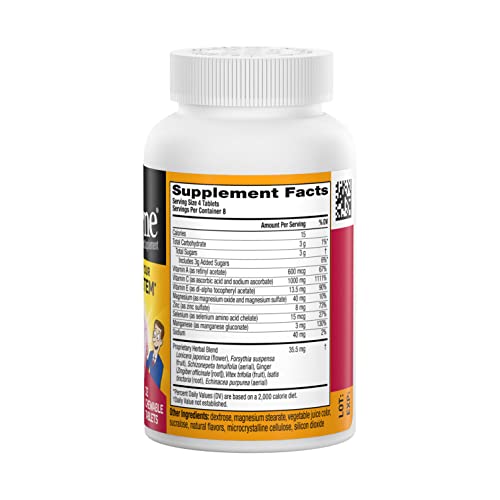 Airborne Vitamin C 1000mg (per serving) - Very Berry Chewable Tablets (32 count in a box), Gluten-Free Immune Support Supplement, With Vitamins A C E, ZINC, Selenium, Echinacea & Ginger, Antioxidants