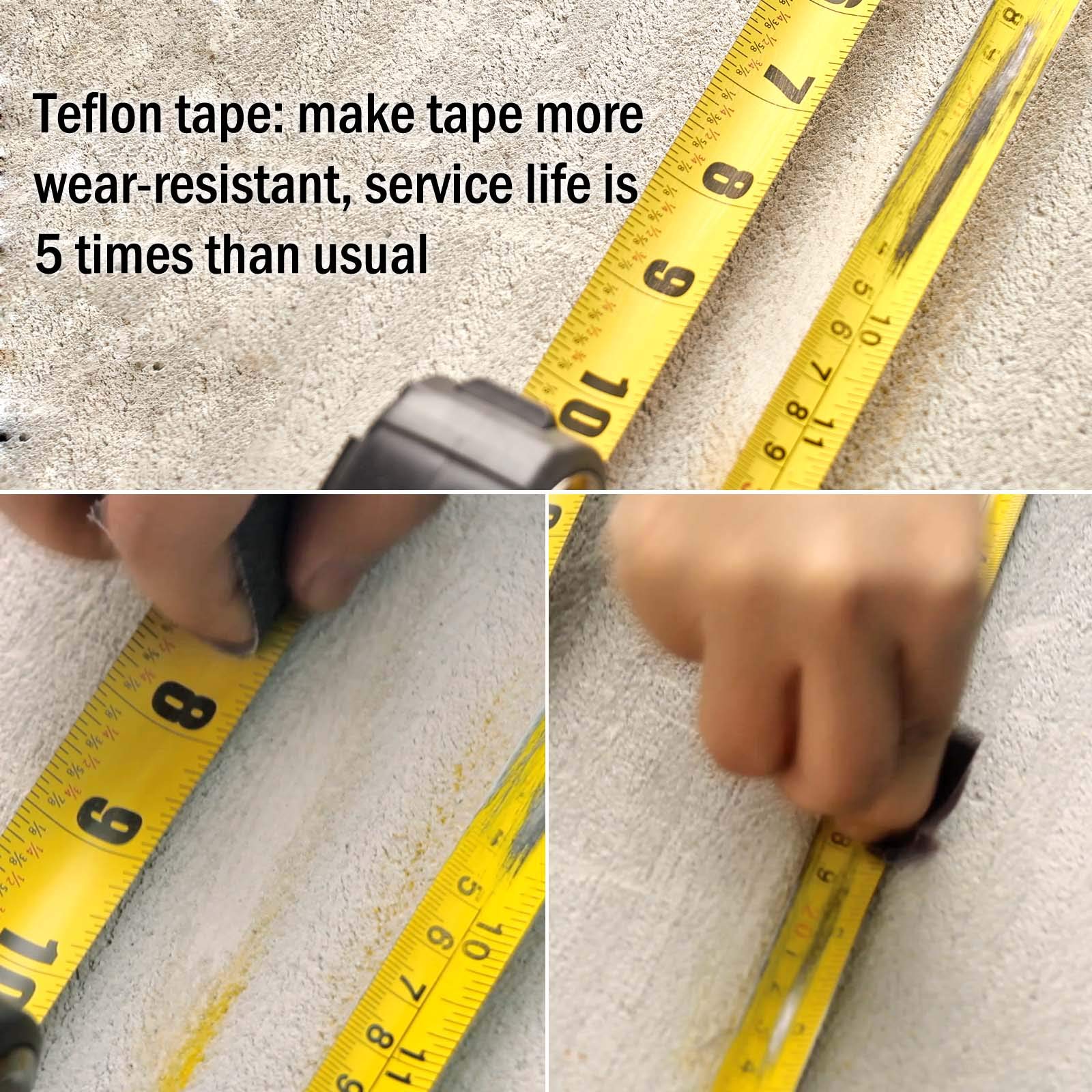 25FT Measuring Tape by ASSIST-Easy Read Double Side Printing with Metric and Inches,2.6m Level Standout Blade,Heavy Duty Shock Absorbent Rubber Case-for Construction,Surveyor