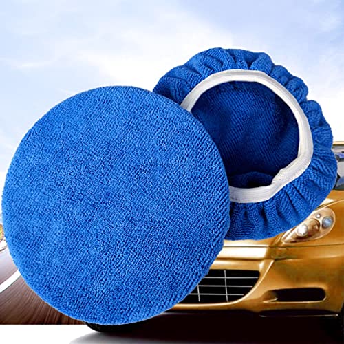 Glarks 5Pcs 9-10 Inch Car Polisher Pad Bonnet Soft Microfiber Polishing Bonnet Buffing Pad Cover for 9" and 10" Car Polisher