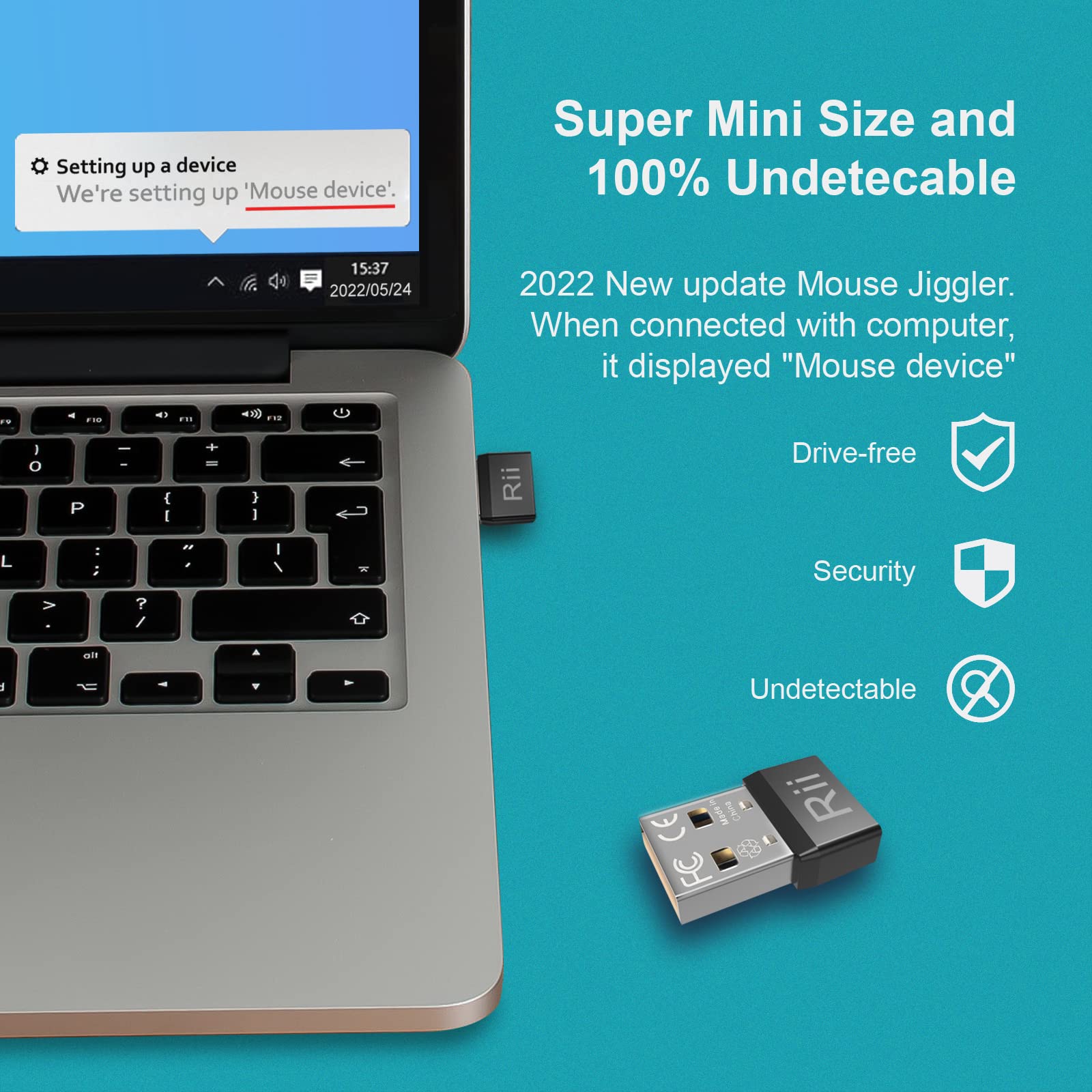 Mouse Jiggler,Undetectable Mouse Mover Jiggler Automatic Mouse Mover Wiggler USB Port for Computer Laptop,Simulate Mouse Movement to Keep Computer Awaking,Plug and Play