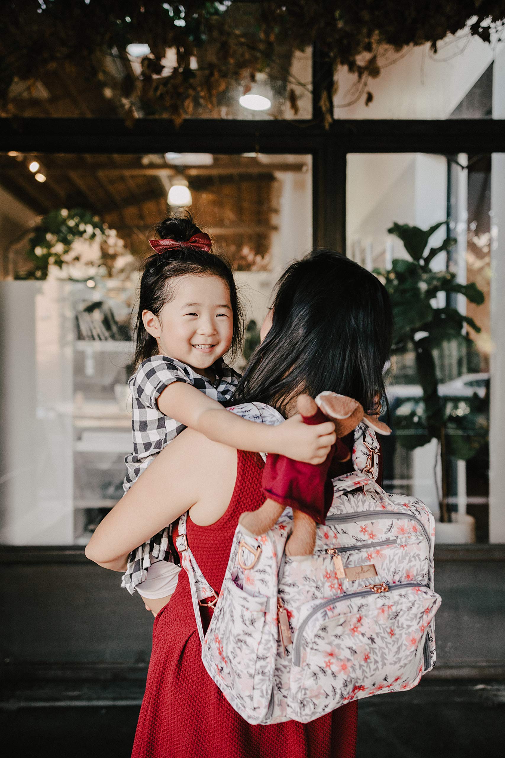Ju-Ju-Be B.F.F Multi-Functional Convertible Diaper Backpack/Messenger Bag, Rose Collection - Sakura Swirl