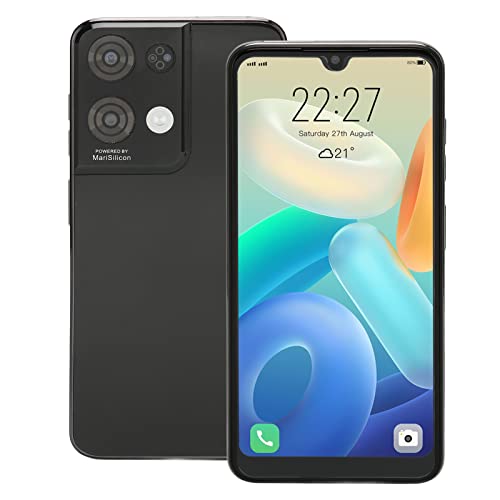 ASHATA Reno 8 Pro Unlocked Android Smartphone Cellphone, 6 inch HD Face Unlock 4G Net Mobile Phone, WiFi BT FM GPS, Dual SIM, 4GB RAM 64GB ROM, 8MP 16MP Camera, 2900mAh Battery, Black(US)
