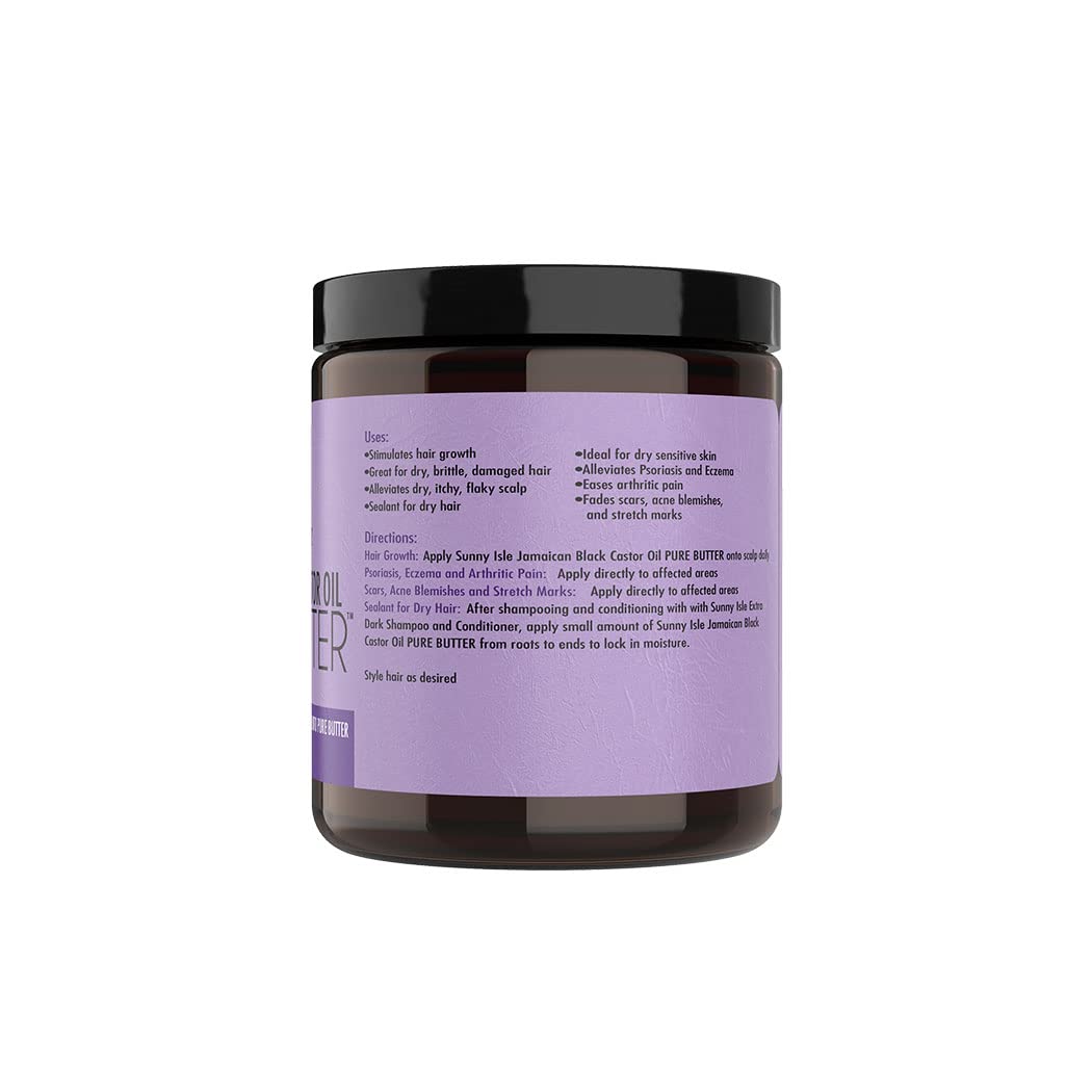 Sunny Isle Lavender Jamaican Black Castor Oil Pure Butter 8oz | Promotes Hair Growth | Effective Moisturizer Hair & Skin | All Types & Textures