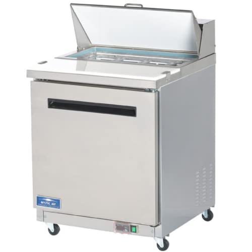 Arctic Air AST28R 29" Single Door Sandwich/Salad Prep Table With Refrigerated Base, 6.5 Cubic Feet, Silver